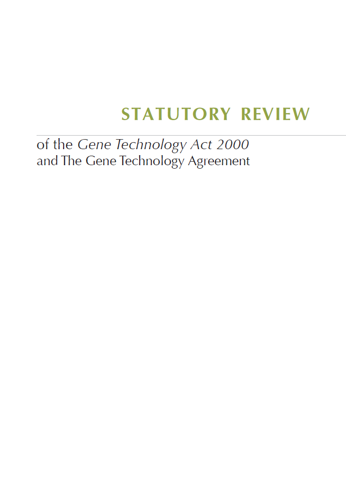 2006 statutory review – Final report