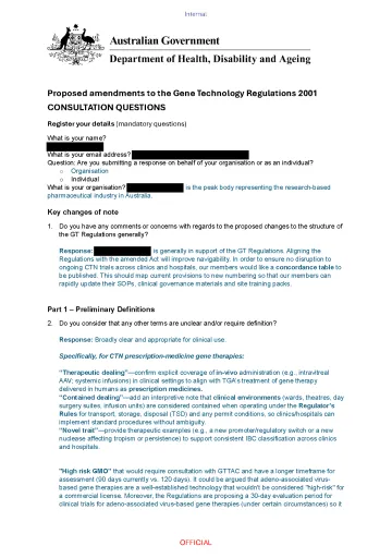 Submission – Anonymous 2 – Amending the Gene Technology Regulations 2001